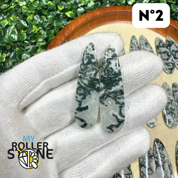 Colgante perforado con dos piedras de ágata - My Roller Stone